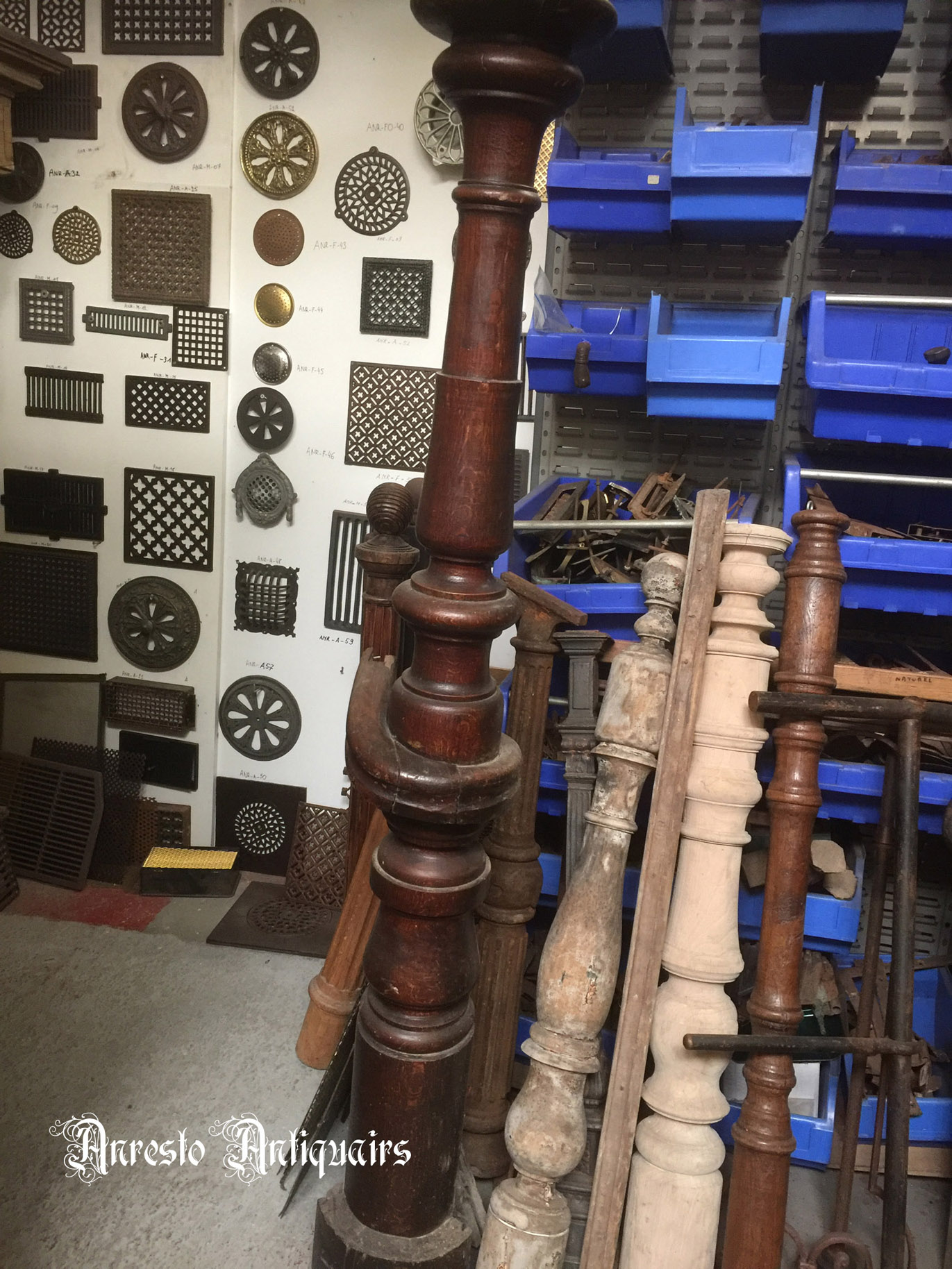 Antieke eikenhouten trapbaluster